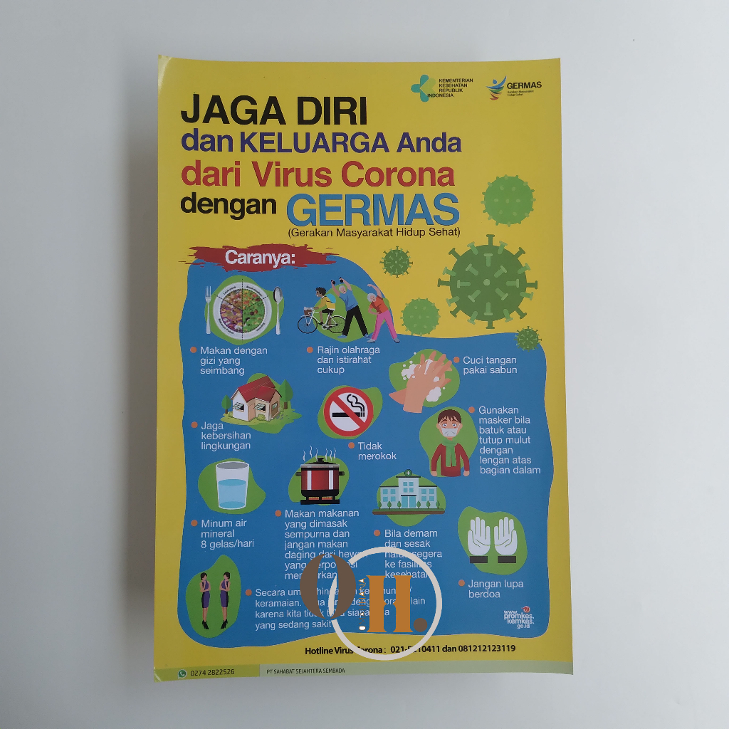 Jual Poster Jaga Diri & Keluarga - Poster Waspada Corona Versi Germas ...