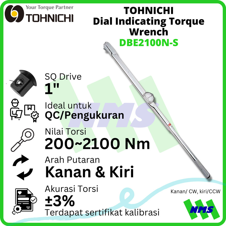 Jual Kunci Torsi DBE2100N-S 2100Nm 1" TONICHI Dial Torque Wrench ...