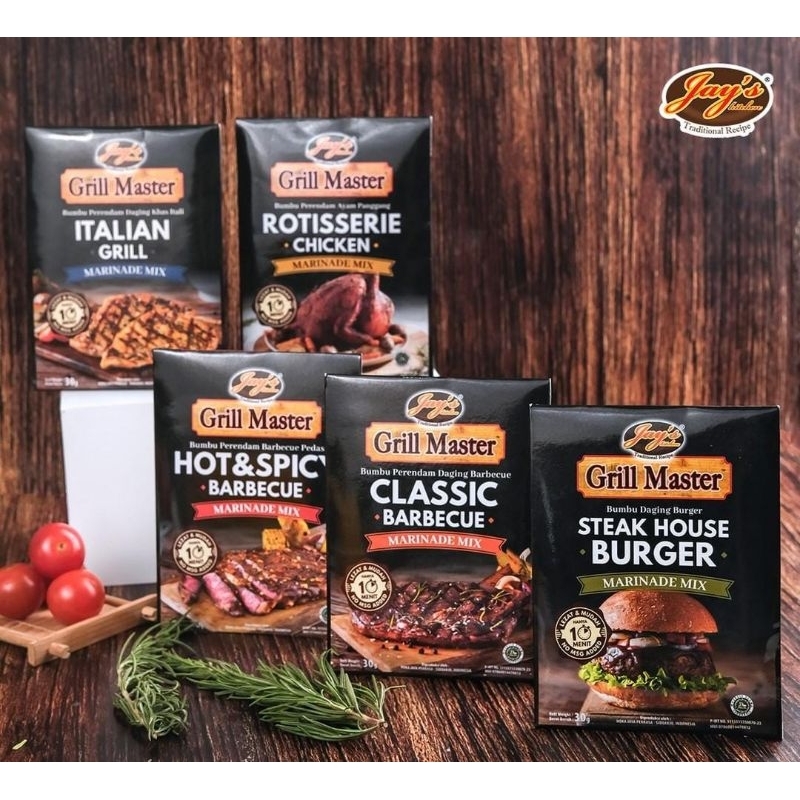 Jual [30gr] JAY'S GRILL MASTER Classic BBQ | Hot & Spicy BBQ | Italian Grill | Rotisserie ...