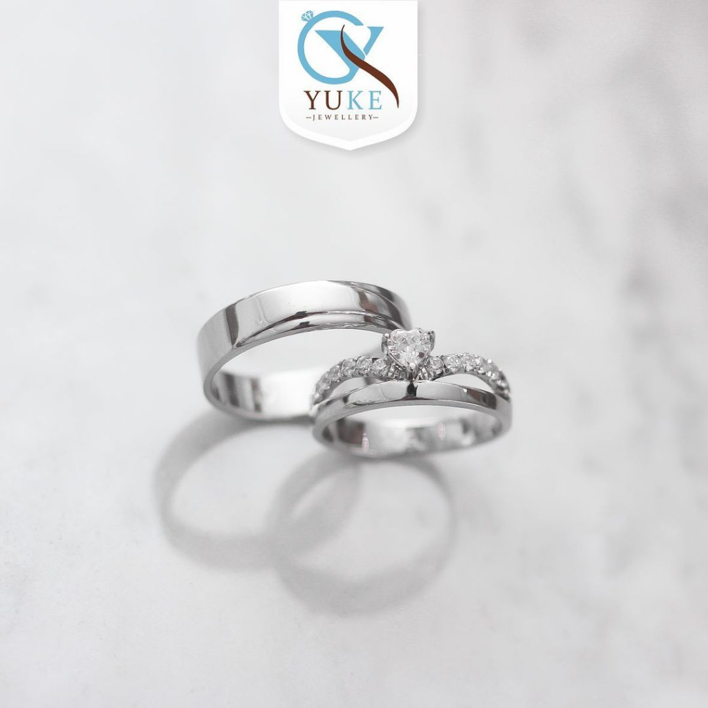 Jual Cincin Kawin Cincin Couple Bahan Perak/Silver With Zircon Stone ...