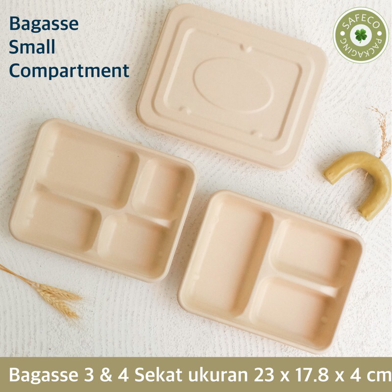Jual Bagasse Safeco Bento Lunch Box Dus Box Catering Katering 3 4 Sekat Small Kotak Tempat Makan ...