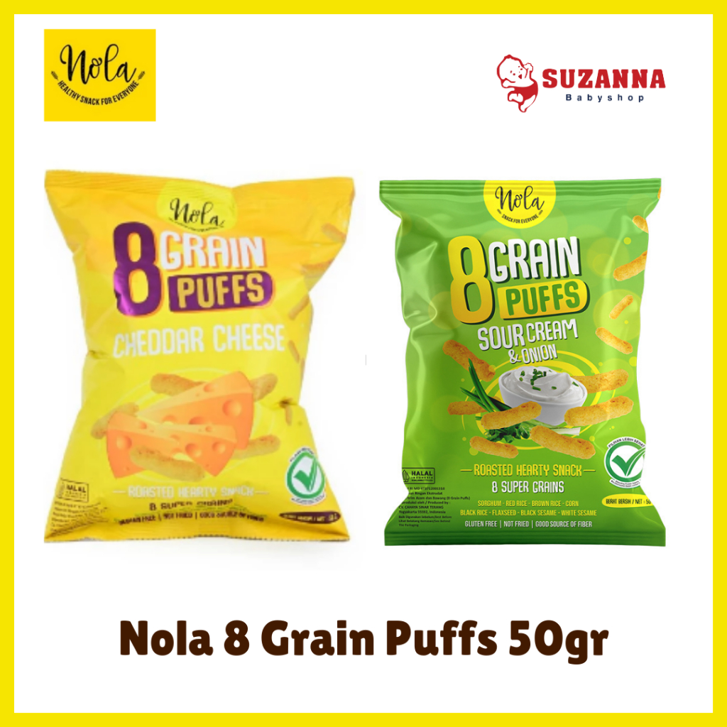 Jual Nola 8 Grain Puffs Cheddar / Sour Cream 50gr Snack Anak | Shopee ...