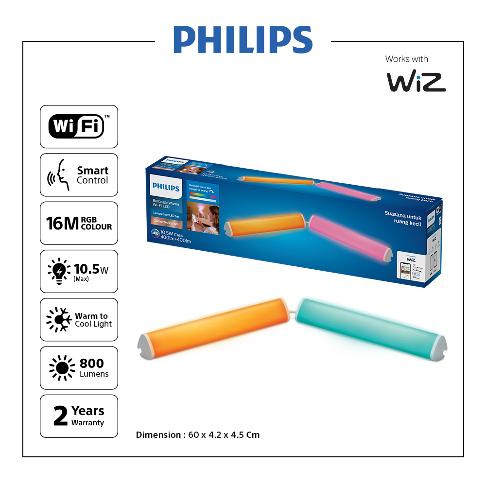 Jual Philips WiFi Smart LED Bar Linear Dual | Shopee Indonesia