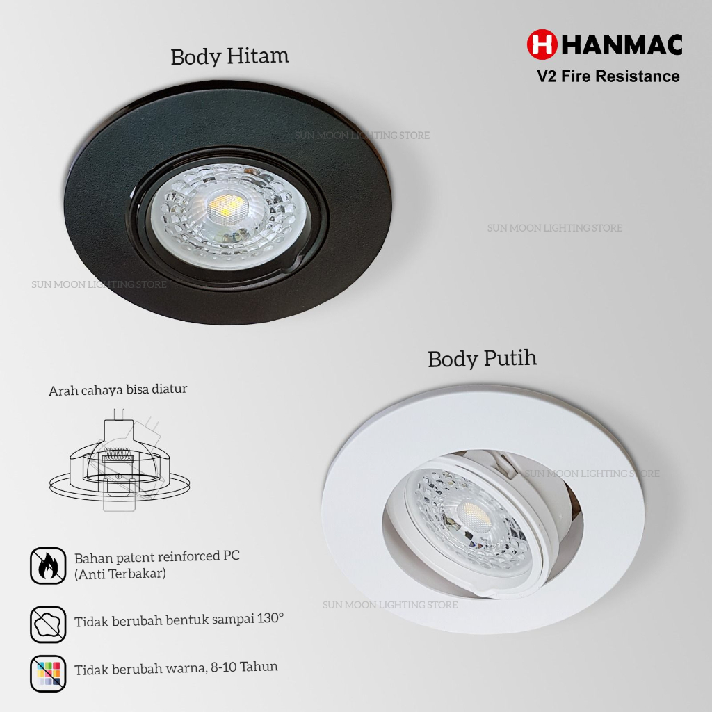 Jual L302 Rumah kap lampu downlight sorot halogen kosongan fiting MR16 | Shopee Indonesia