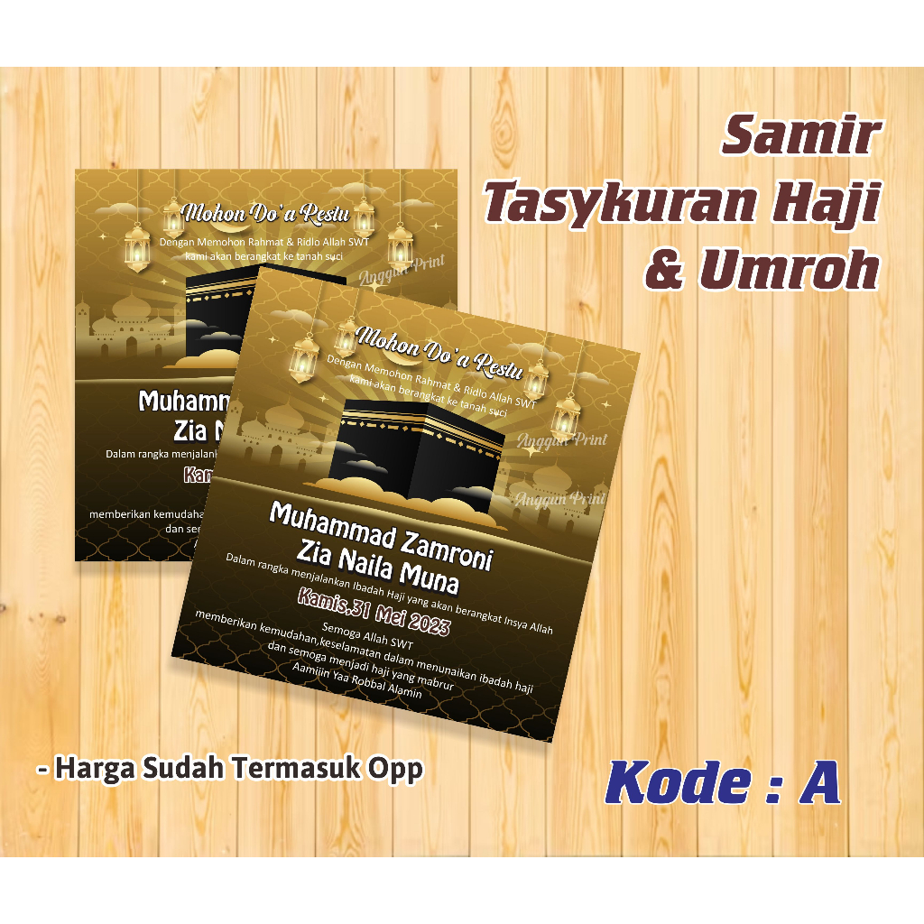 Jual Samir Berkat / Kartu Ucapan HAJI UMROH/kartu ucapan haji / umroh ...