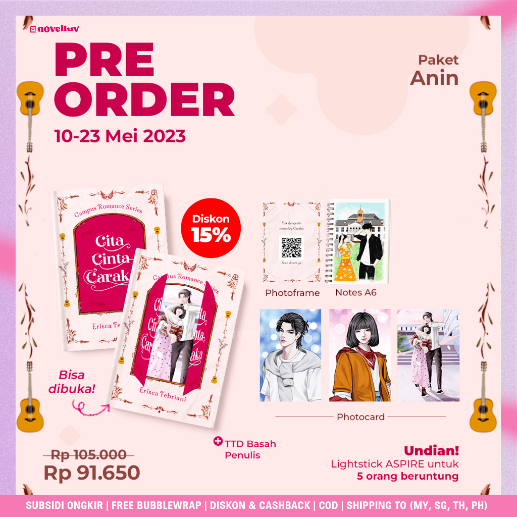 Jual Novel Cita Cinta Caraka By Erisca Febriani - Novel Romansa Remaja - Penerbit Bentang Belia ...