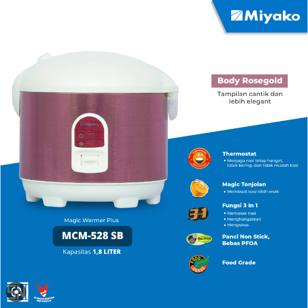 Jual Miyako Rice Cooker 1,8L Magic Com 3in1 Magicom MCM 528SB MCM 528 ...