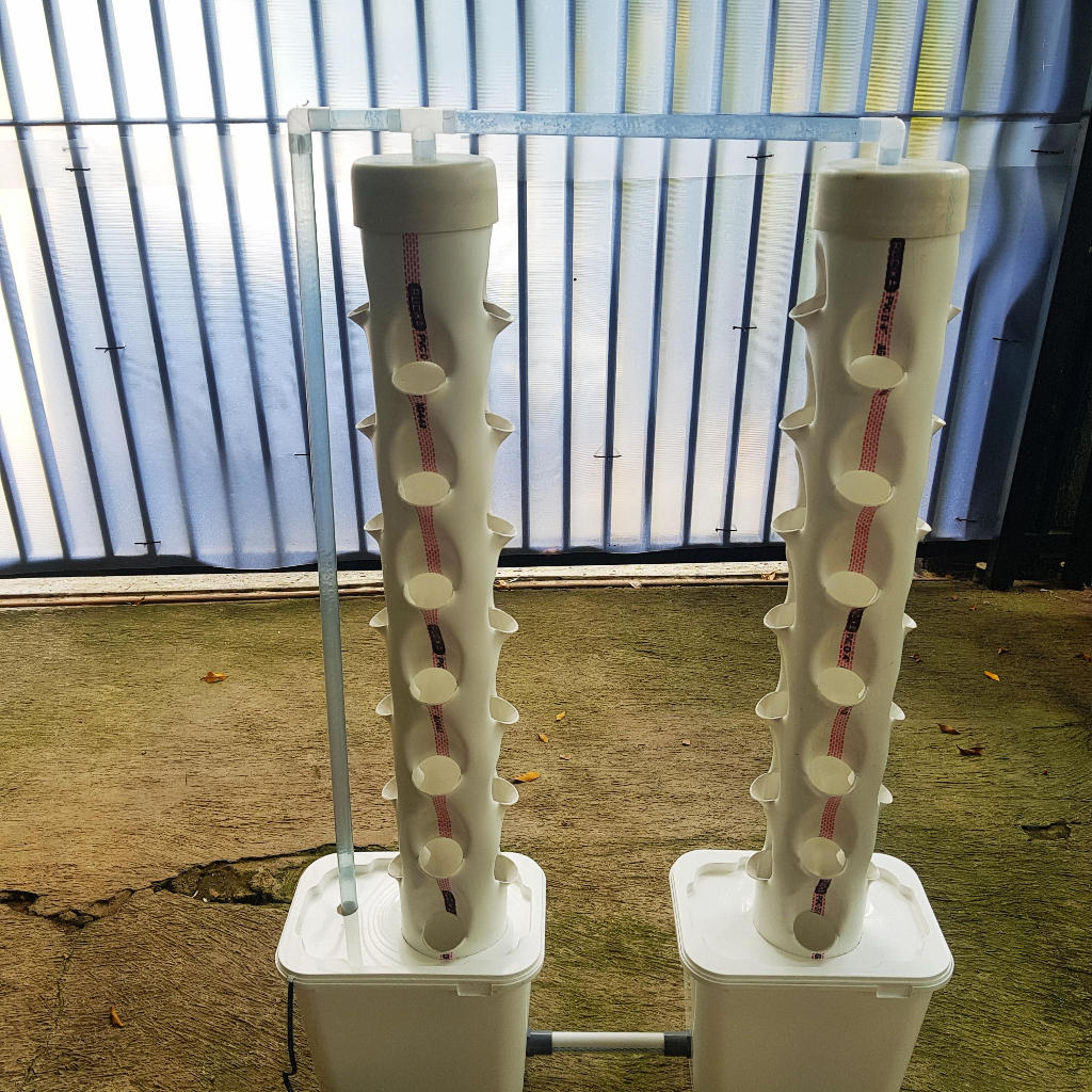 Jual Paket Set 2 Tower Pipa Hidroponik Vertikal 80 Lubang Tanam Siap ...