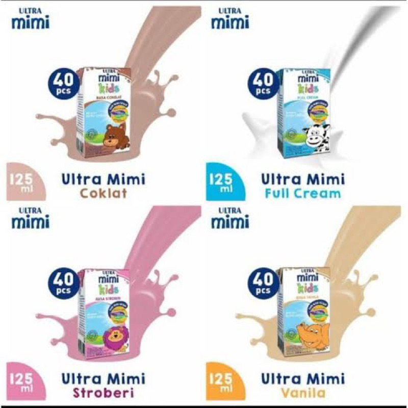 Jual BISA MIX 2 rasa |Susu uht ultra mimi kids kemasan 125 ml isi 40 ...