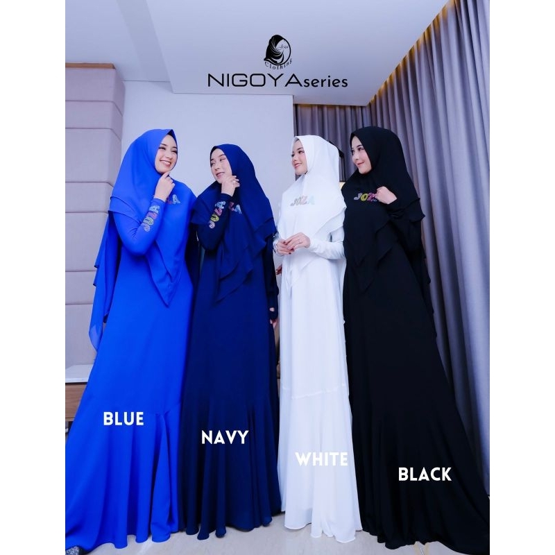 Jual NIGOYA BASIC NAVY DAN BLUE UMROH SERIES GAMIS DAILY DRESS SYARI BY ...