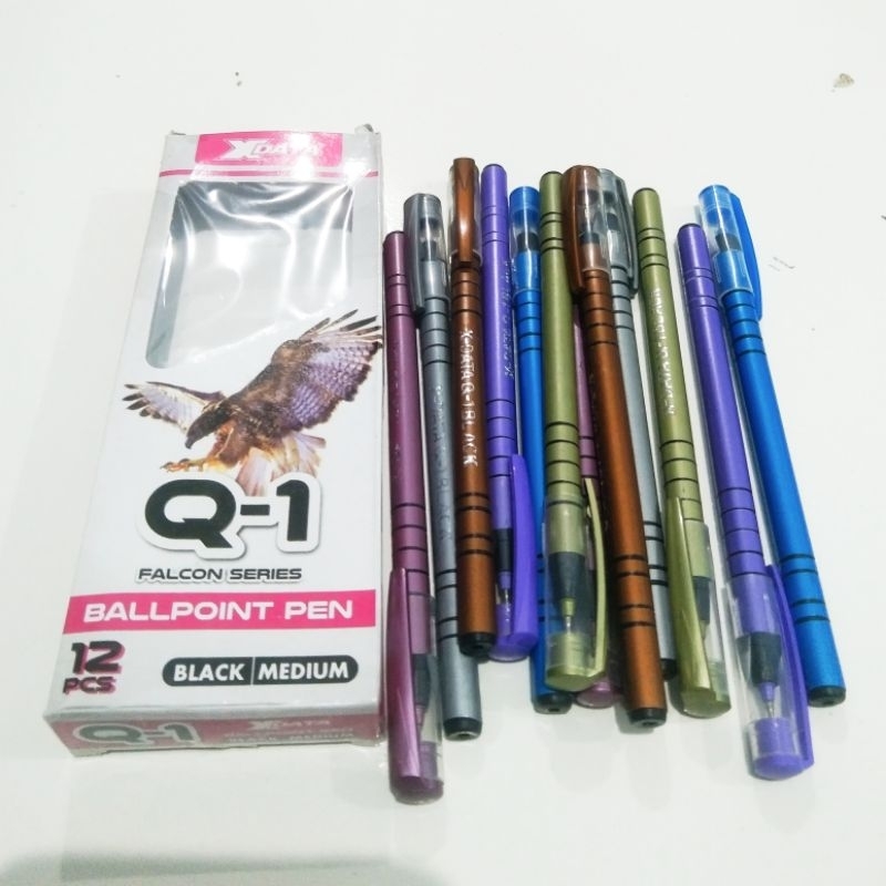 Jual 12 Pcs BALLPOINT X Data Q1,M1 ELEGAN 0,5mm Hitam | Shopee Indonesia
