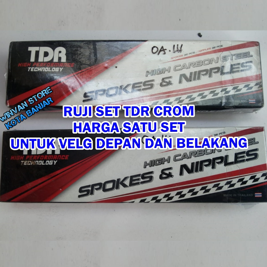 Jual Ruji Jari jari Tdr rx king ring 18 set depan belakang warna CROM ...