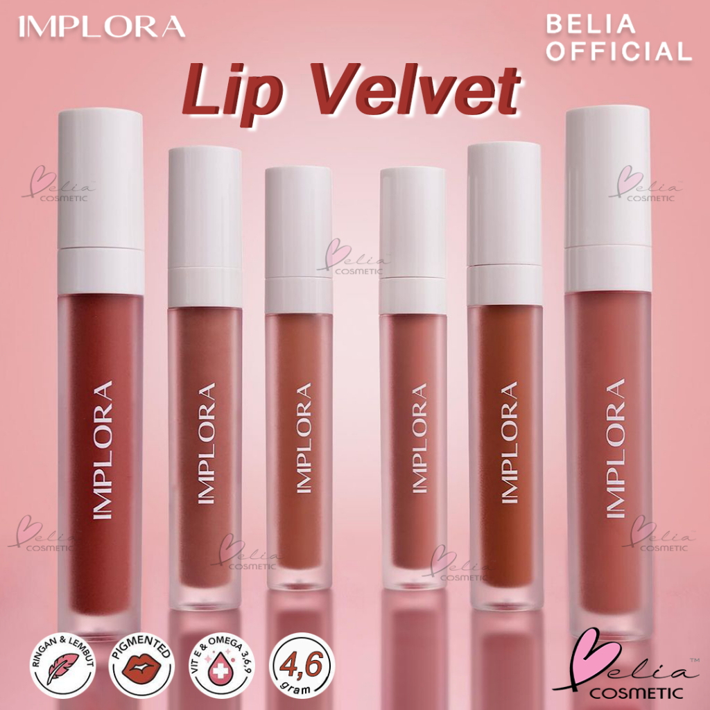 Jual BELIA IMPLORA Lip Velvet 4,6 gram | Lip Cream | Lipstik ...