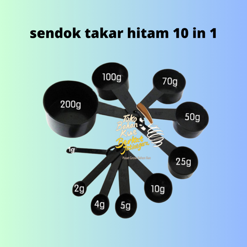 Jual SENDOK TAKAR HITAM SET 10/SENDOK TAKAR/MEASURING CUP | Shopee ...