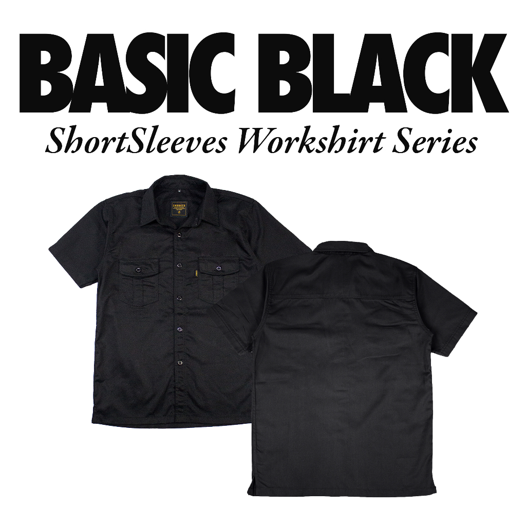 Jual Engineer Workwear -Basic Black-Kemeja Pendek Hitam Casual / Baju ...