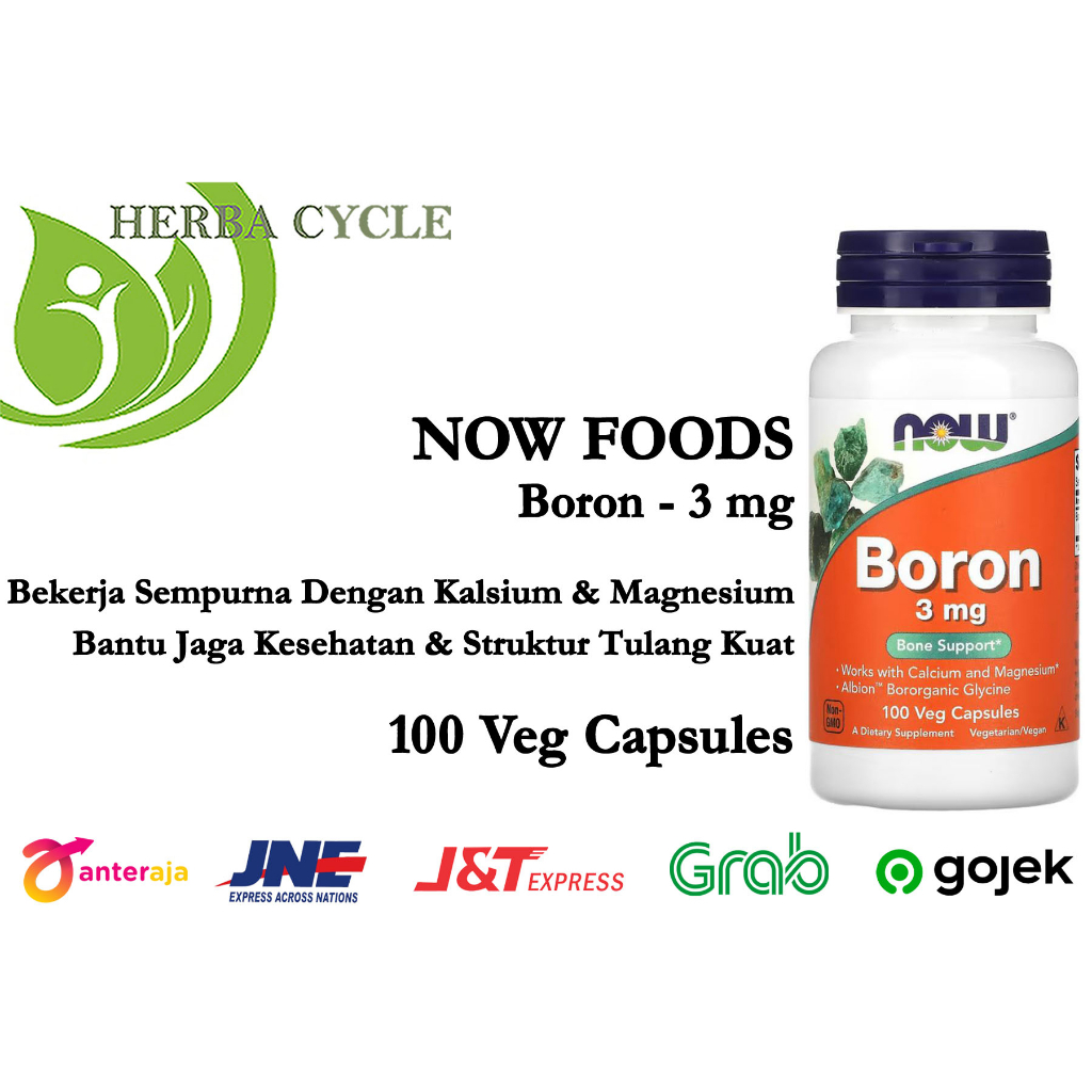 Jual Now Food Boron 3 mg 100 Veg Caps Jaga Kesehatan Struktur Tulang Kuat ORI USA | Shopee Indonesia