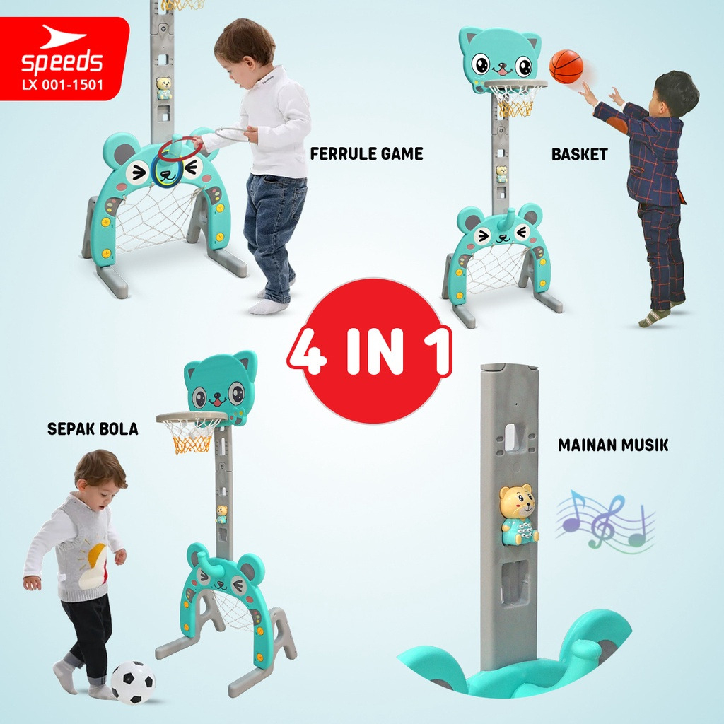 Jual SPEEDS Mainan Ring Bola Basket Anak 4in1 Gawang Bola Anak Tiang ...