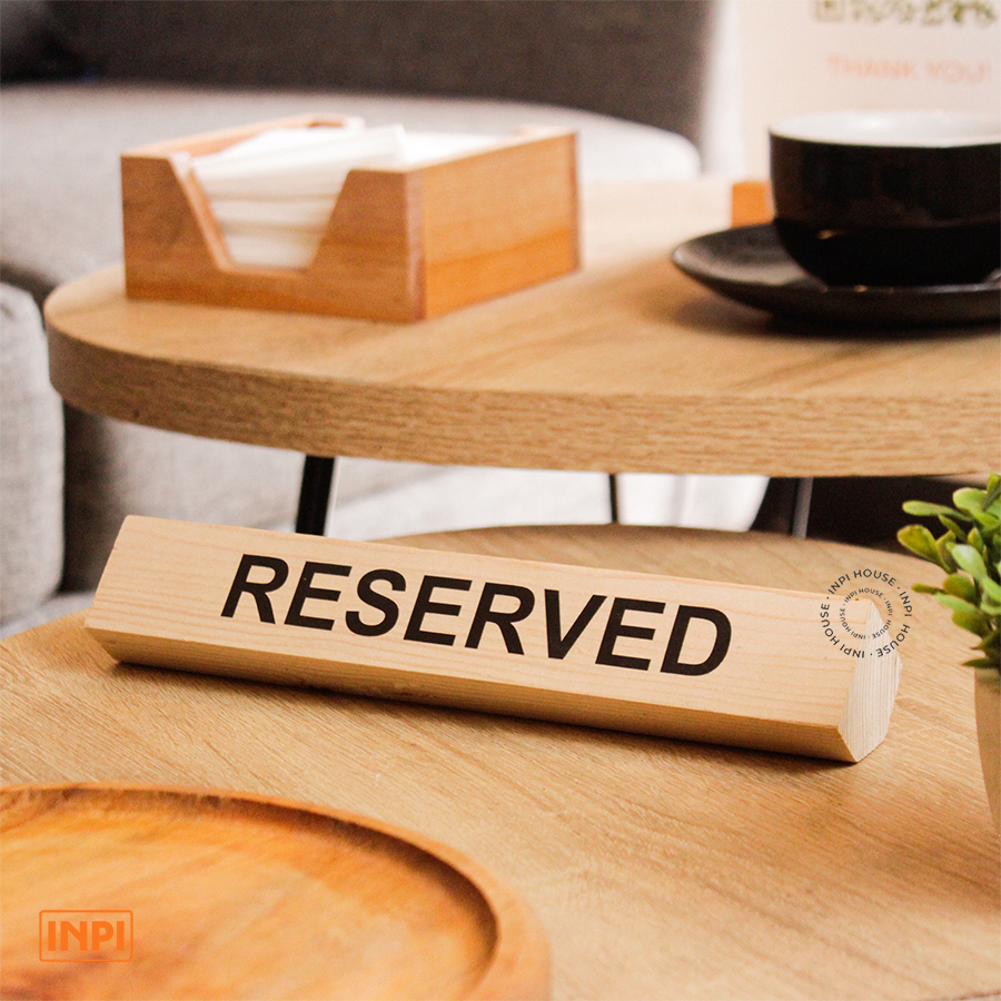 Jual sign reserved - penanda meja - sign system kayu - reserved ...