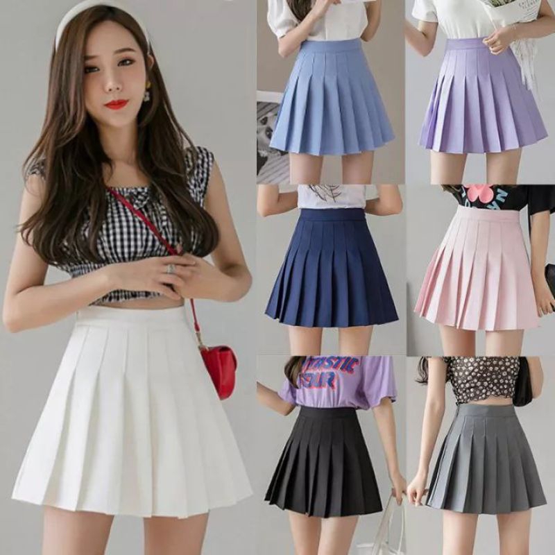 Jual Tennis Skirt/ Rok Pendek/ Rok Celana/ Pleated Tartan Skater Mini ...