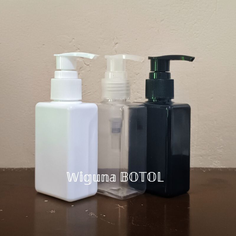 Jual Botol Pump 100ml kotak / Botol Pet 100ml Kotak Tutup Pump Lotion | Shopee Indonesia