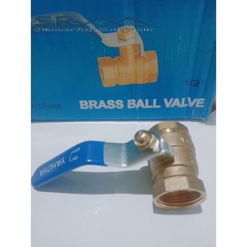 Jual Ball valve Kuningan drat 1/2 inch stop kran Kuningan 1/2" Yahoya ...