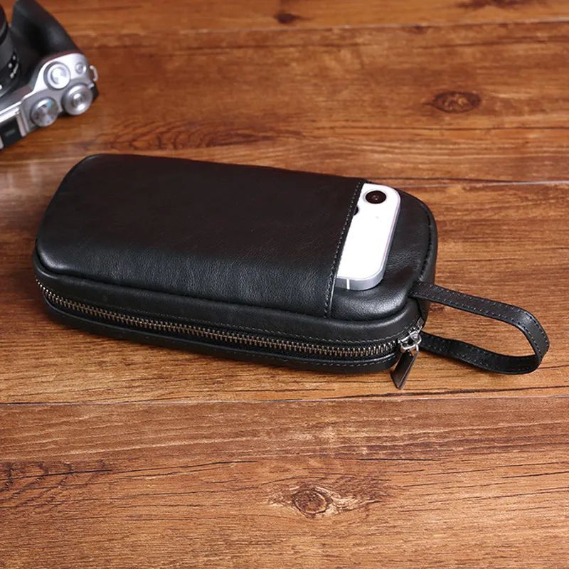 Jual Pouch Bag Kulit Asli Unisex Model Terbaru - Clutch Dompet Hp Asli ...