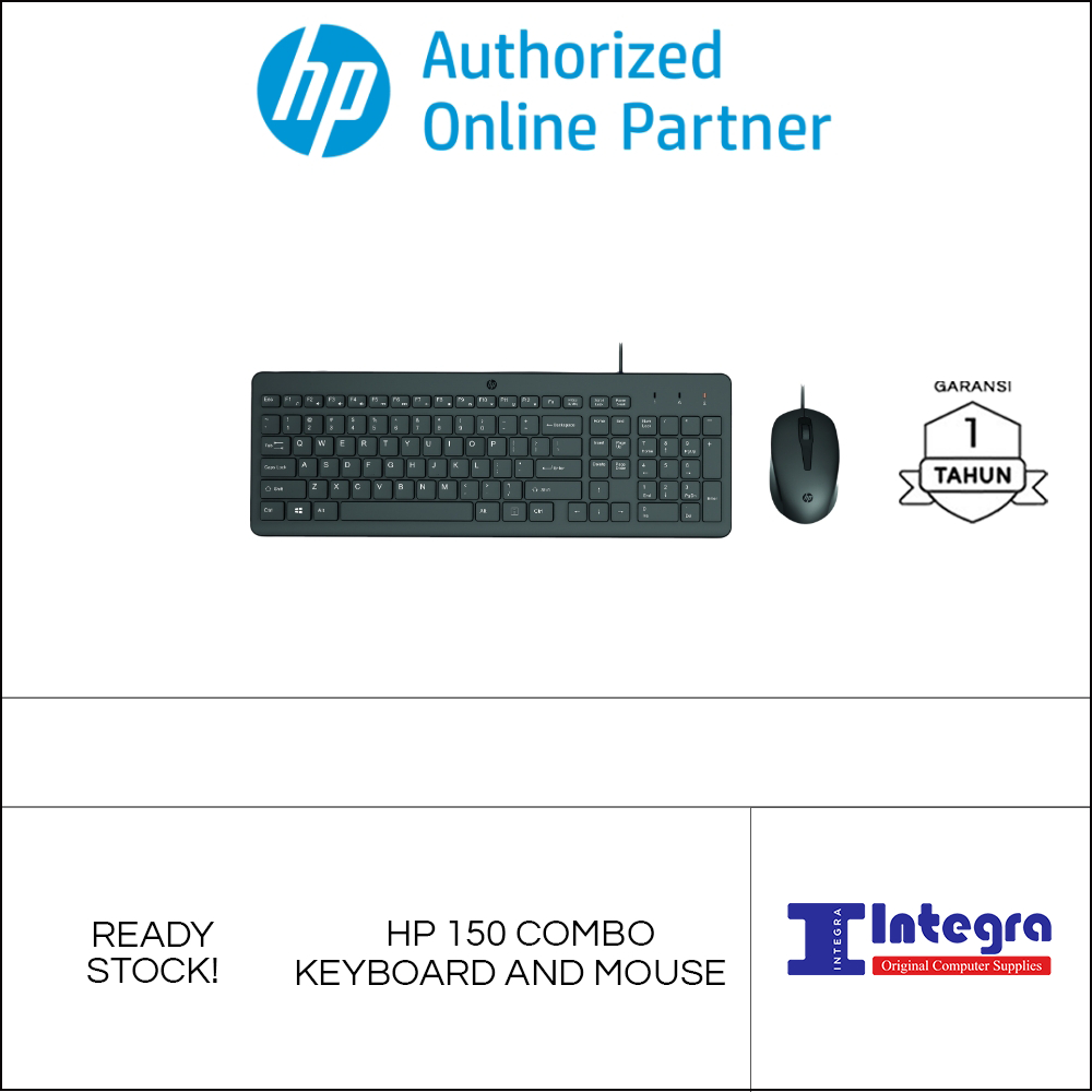 Jual HP 150 Wired Keyboard and Mouse Combo Instant USB Plug - Garansi ...