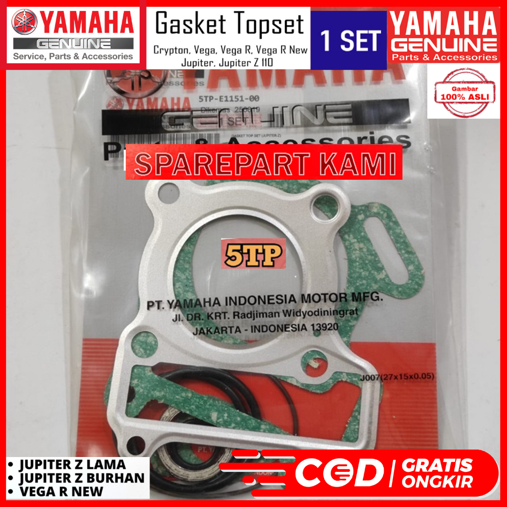 Jual TOPSET TOP SET PACKING PAKING GASKET PERPAK YAMAHA JUPITER Z Z1 2003 2009 BURHAN VEGA R ...