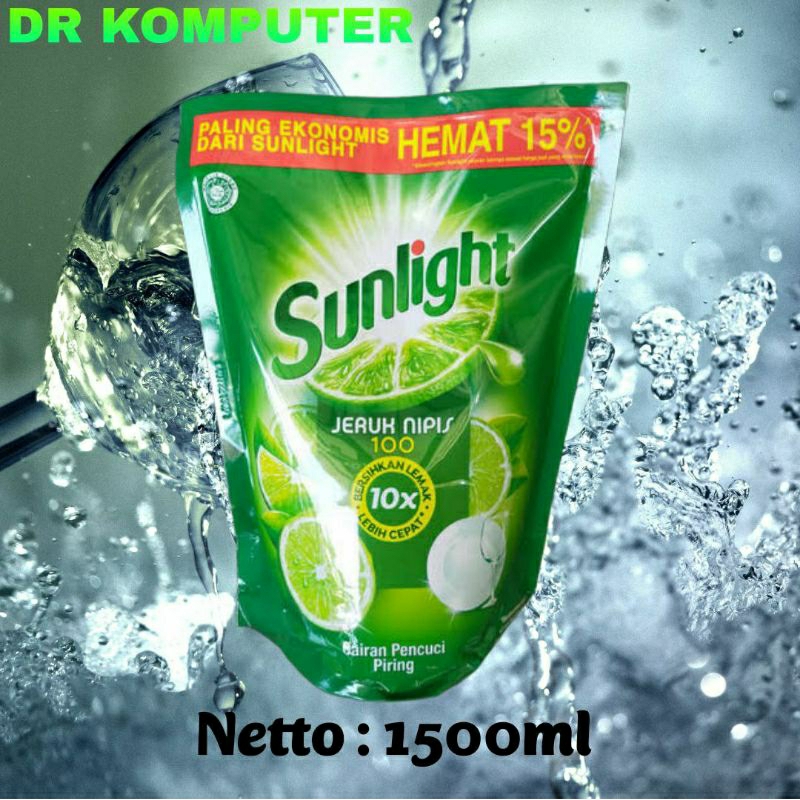 Jual Sunlight jeruk nipis 100 1500ml sabun cuci piring cair | Shopee Indonesia