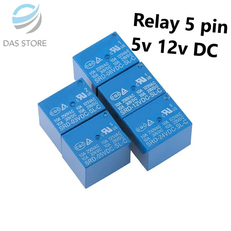 Jual Relay Songle 5V & 12V 10A Original SRD-05VDC-SL-C 5pin T73 DC Control Coil | Shopee Indonesia