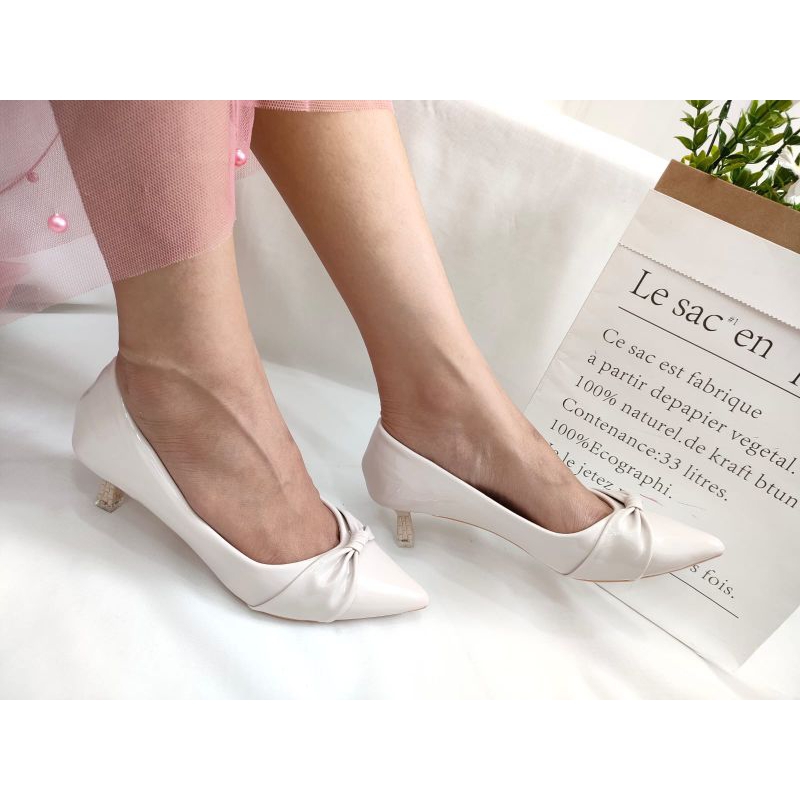Jual Simoncelli Sepatu Heels Runcing 5 Cm Wanita Mutiara Import Polos ...