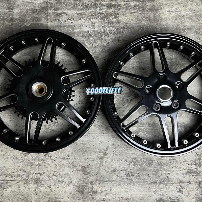 Jual Velg CNC Model W126 Black For Vespa Sprint Primavera S LX LXV ...