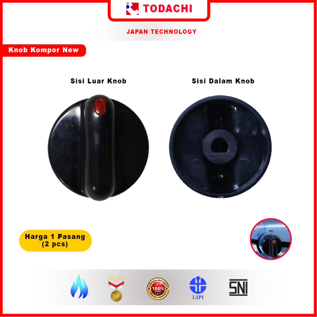 Jual Todachi Knob Kompor Gas 2/1 Tungku Warna Hitam 2 Pcs | Shopee ...