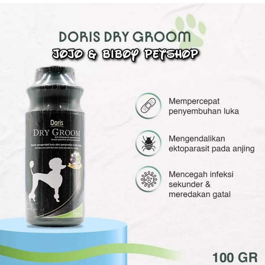 Jual Bedak Doris Dry Groom 100 gr - Bedak Grooming Anjing - Anti Gatal ...