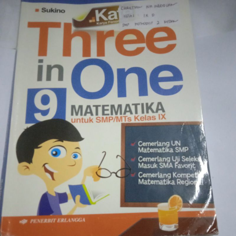 Jual Buku Three in One Matematika untuk SMP/MTS kelas IX oleh Sukino | Shopee Indonesia