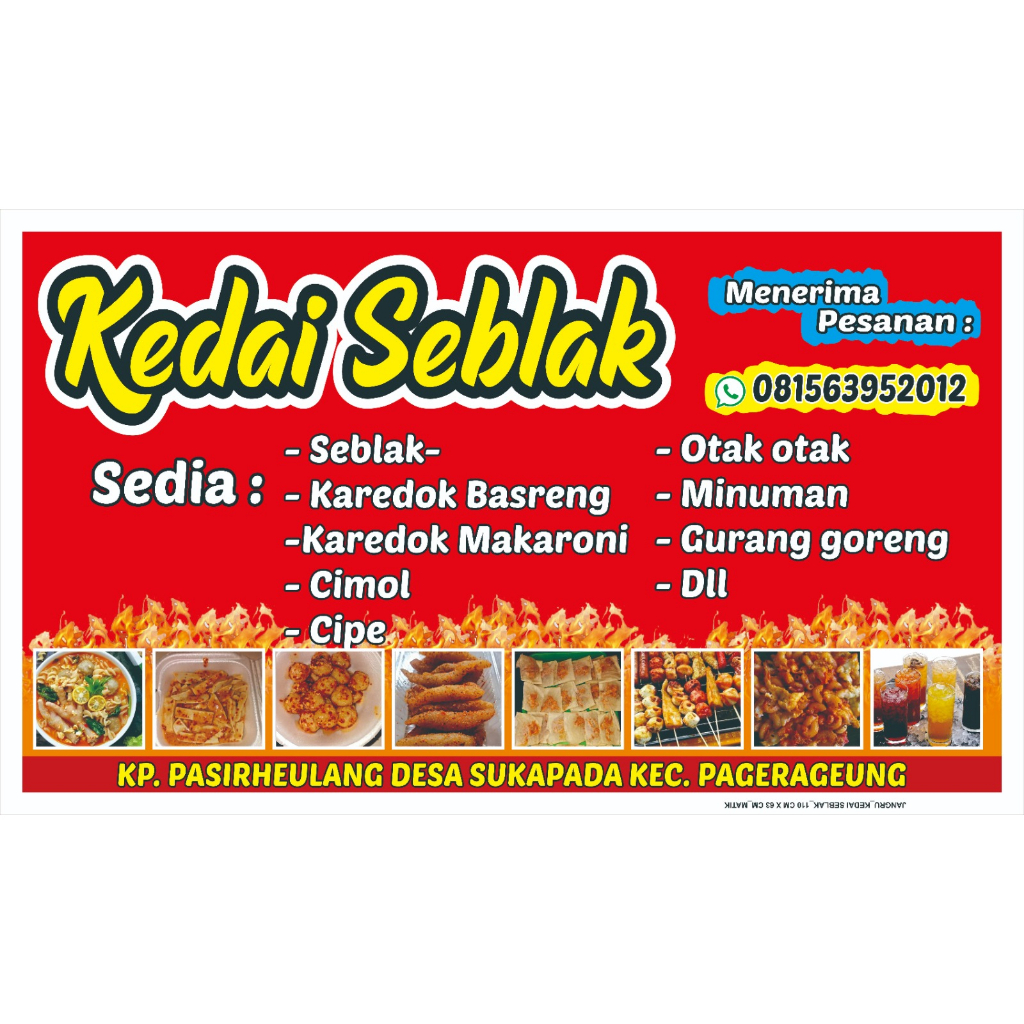 Jual Banner seblak unik / banner jualan seblak / banner warung seblak ...