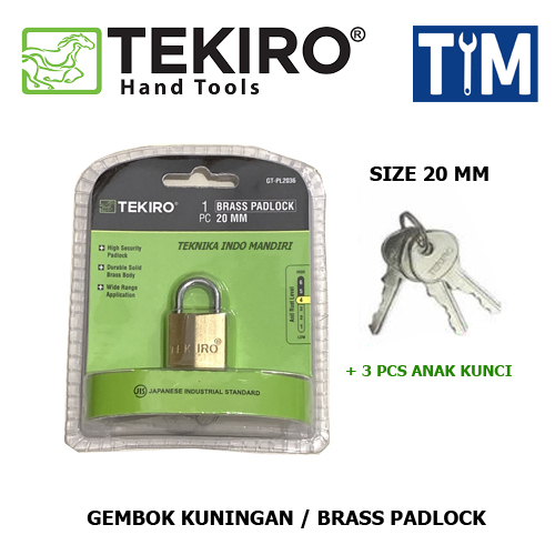 Jual TEKIRO Gembok Kuningan 20 MM / Brass Padlock / Gembok Anti Maling ...