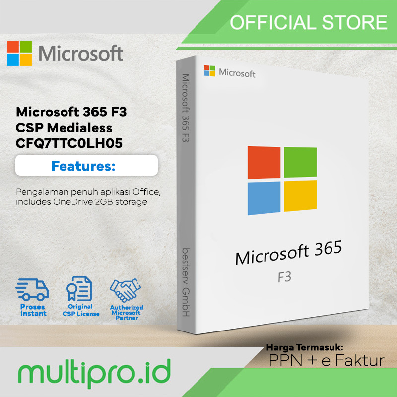Jual Microsoft 365 F3 CSP Medialess CFQ7TTC0LH05 | Shopee Indonesia