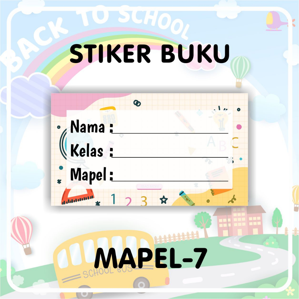 Jual Sticker Label Buku - Stiker mapel - stiker buku sekolah - stiker ...