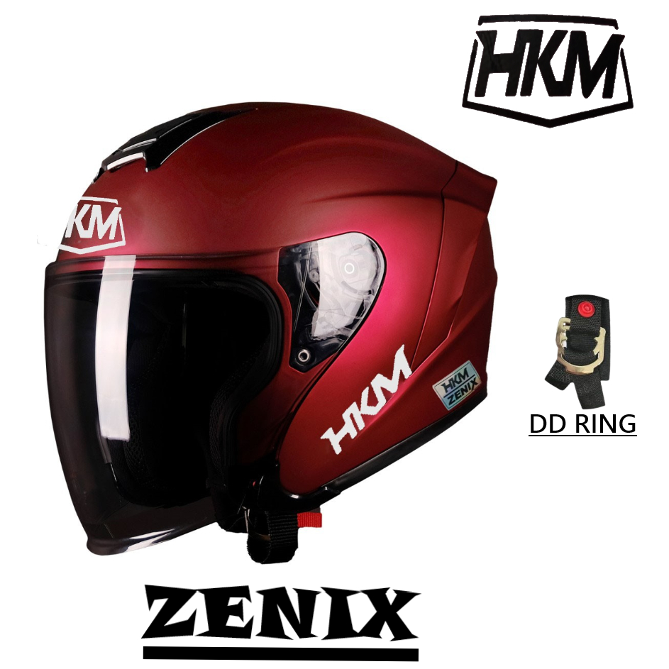 Jual HELM HKM ZENIX HALF FACE BY ABS FULL LEHER DEWASA ORIGINAL ABS ...