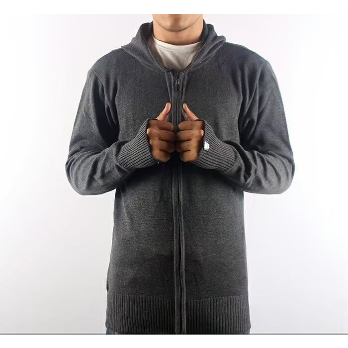 Jual jaket Rajut ariel Abu tua Premium Unisex / jaket distro / Rajut ...