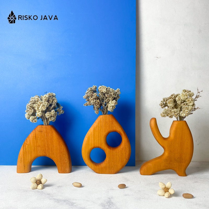 Jual RISKO JAVA - Vas Bunga Kayu Mahoni Minimalis / Dekorasi Rumah Unik ...