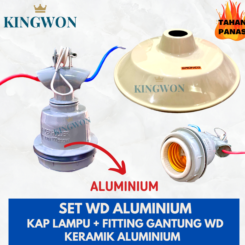Jual KAP LAMPU Jalan SATU SET KAP WD + FITTING GANTUNG KERAMIK ALUMINIUM WD DEXICON SNI | Shopee ...