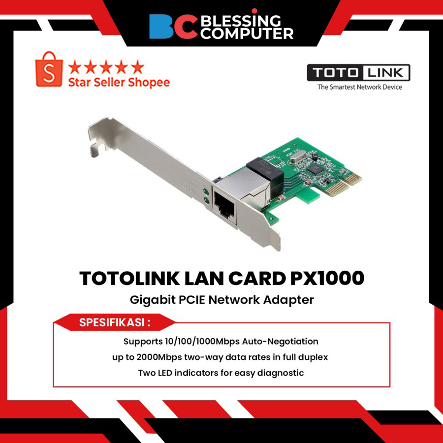 Jual TOTOLINK LAN CARD PX1000 Gigabit PCIE Network Adapter | Shopee Indonesia