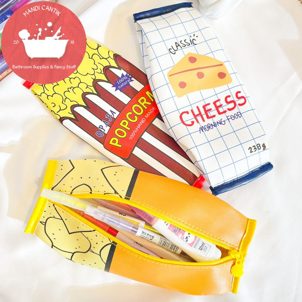 Jual Kotak Pensil gambar makanan motif snack fruit popcorn chips cheese ...