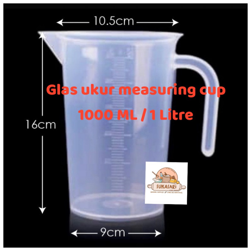 Jual Gelas ukur 1000 ML Measuring Cup gelas takar 1 lt liter | Shopee Indonesia