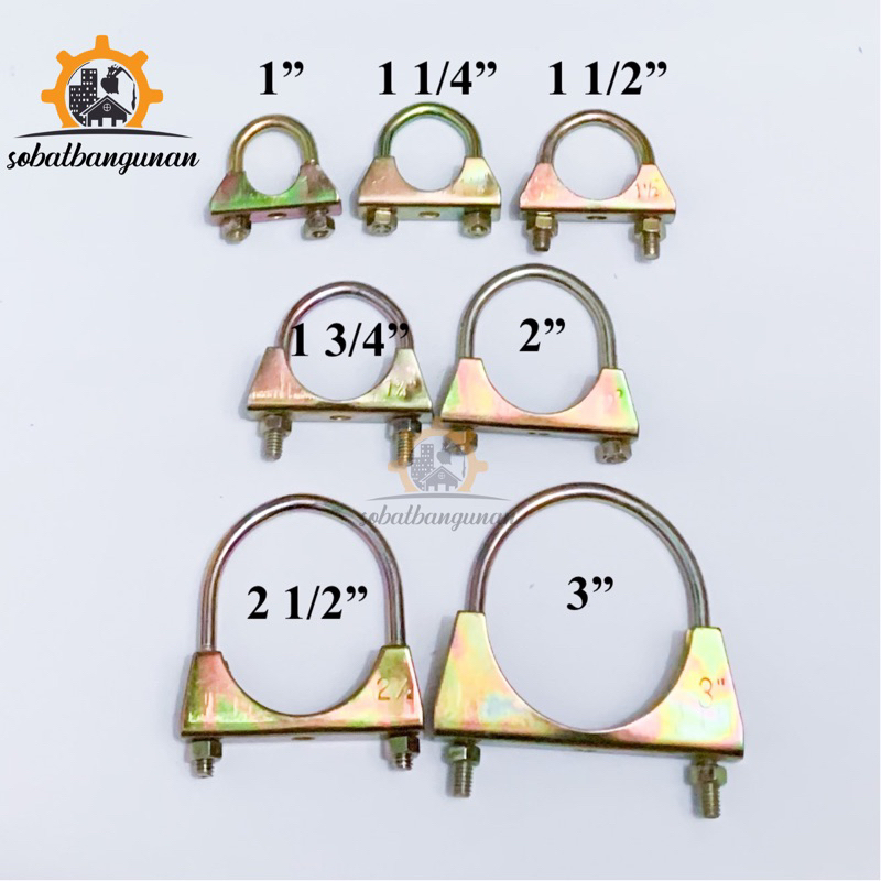 Jual Klem Knalpot 1” 1 1/4” 1 1/2” 1 3/4” 2” / Clamp U Bolt / Clamp ...