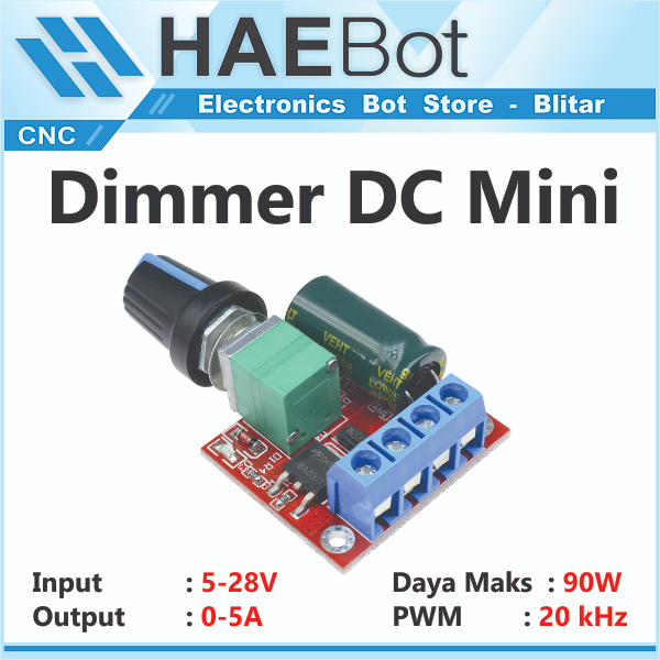 Jual [HAEBOT] Mini Dimmer DC 5A 5-28V Motor Speed Controller Regulator Pengontrol Kecepatan ...