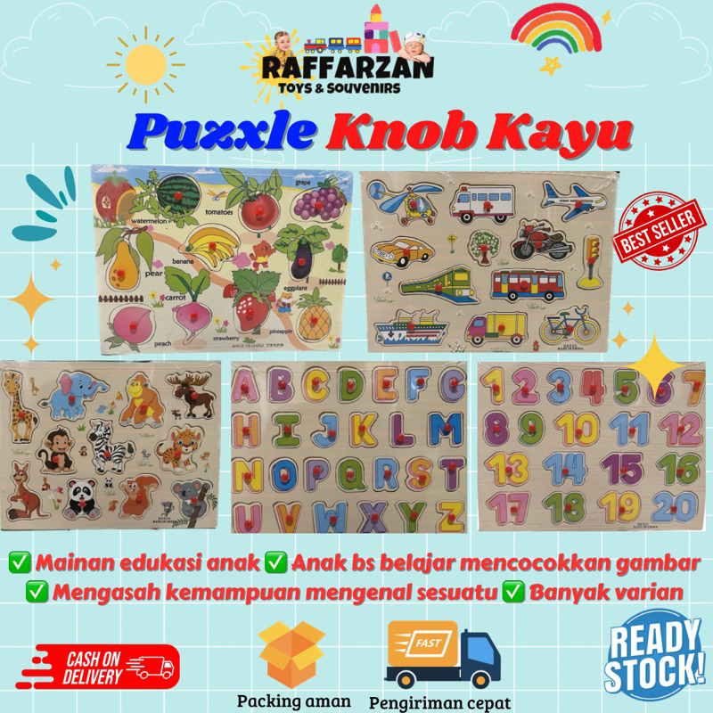 Jual Mainan Edukatif Anak Puzzle Mainan Anak Mengasah Otak Susun Gambar ...