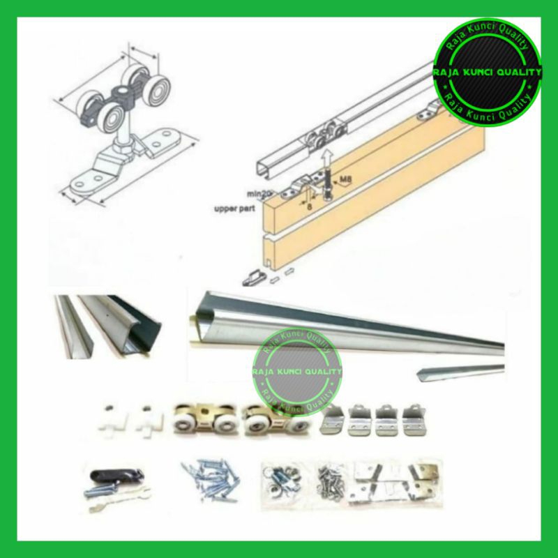 Jual REL GANTUNG PINTU GESER SLIDING 240 CM LENGKAP REL PINTU GESER ...